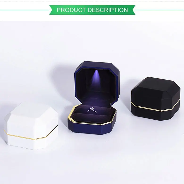 Luxury Velvet Ring Case with LED Light - Perfect for Proposals