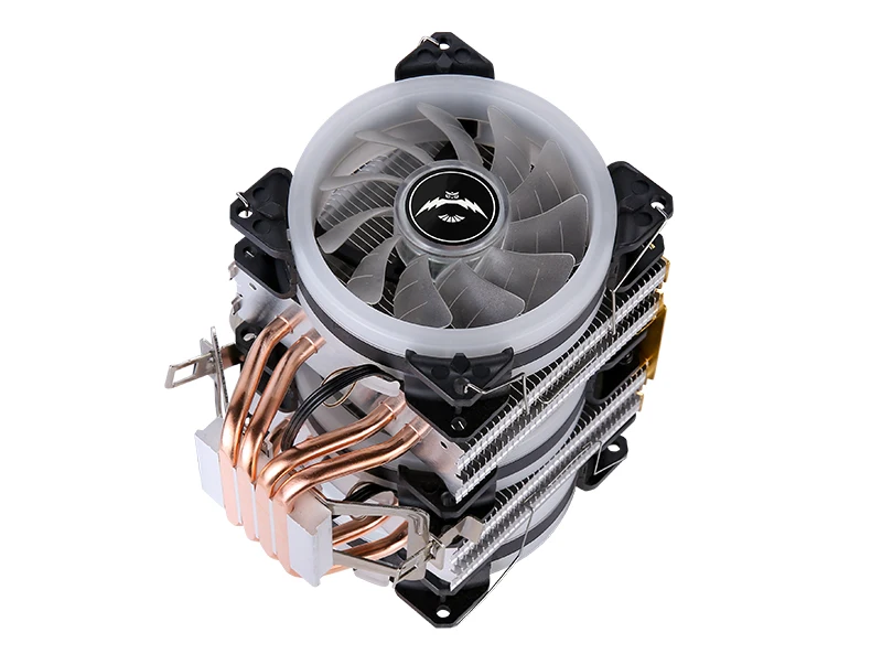4 Heat Pipe Copper Pipe Cpu Cooler Illuminated 3 Fans Quiet Amd Am4 ...