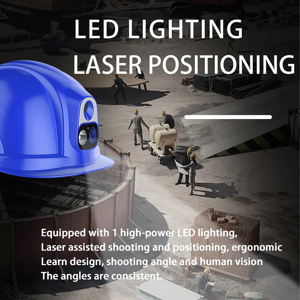 High Resolution 4g Real Time Monitor Hard Hat Camcorders Outdoor ...