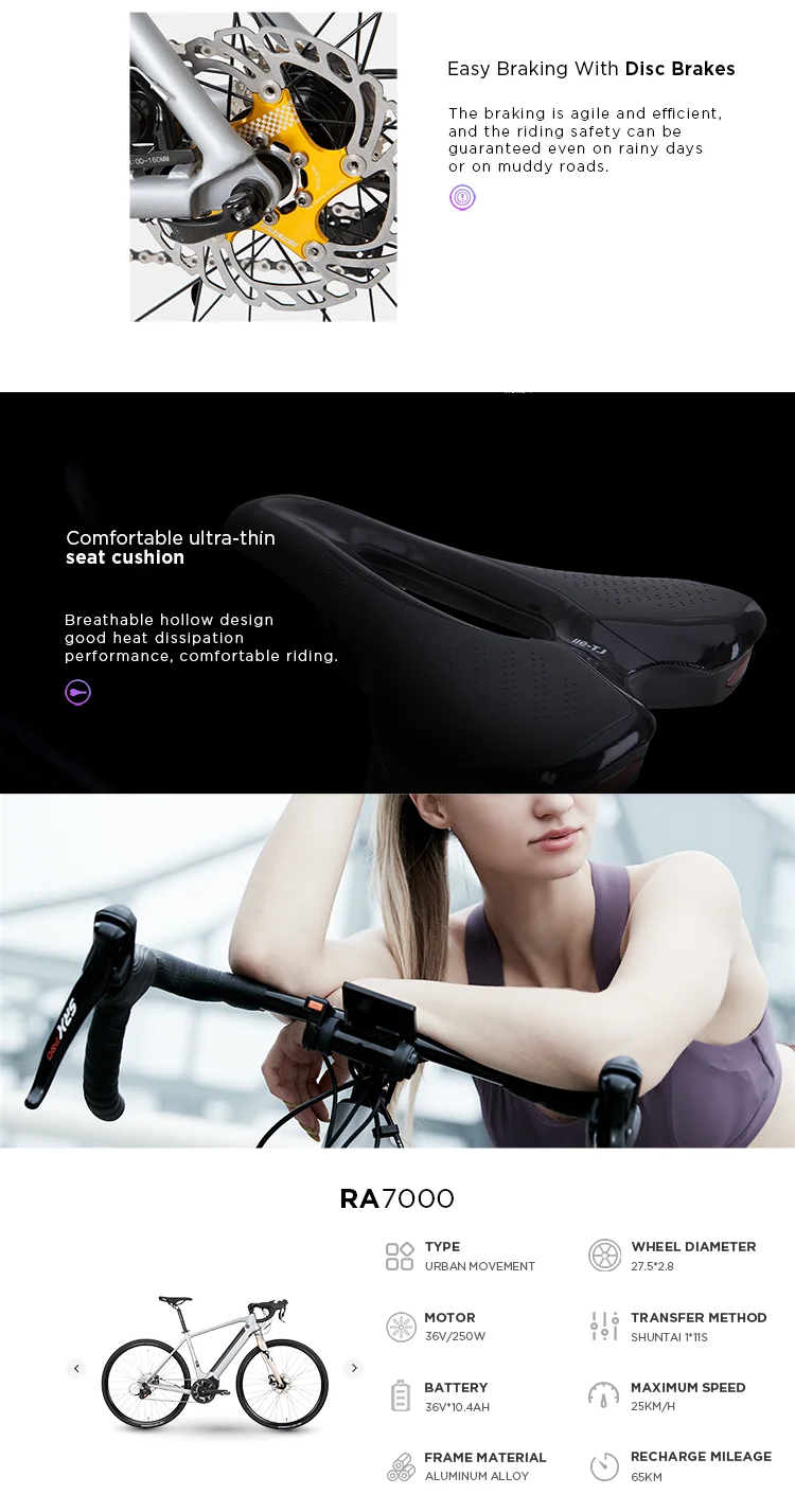 Aima Ra7000 Electric Road Bike Man Oled Display E Bicycle Electric Bike ...