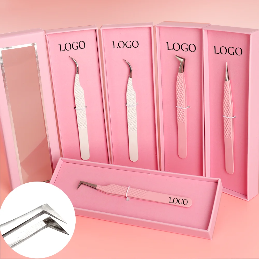 Custom Logo Stainless Steel Tweezers for Eyelash Extensions
