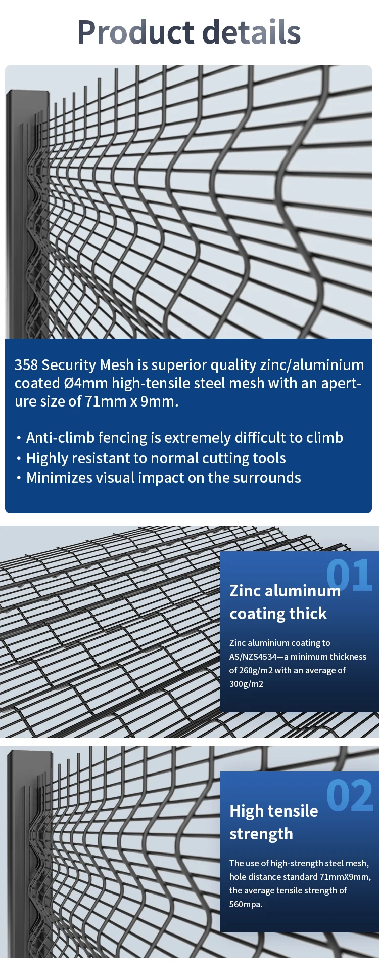 US and Mexico Boundary Wall Fence - Anti Climb Mesh Security