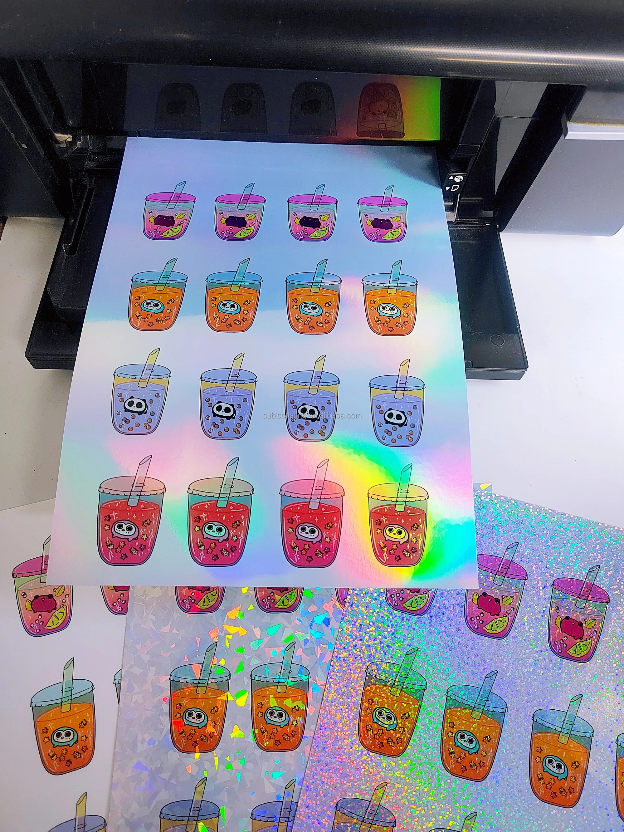 Colorful Film Holographic Paper A4 Glitter Clear Sticky Paper ...