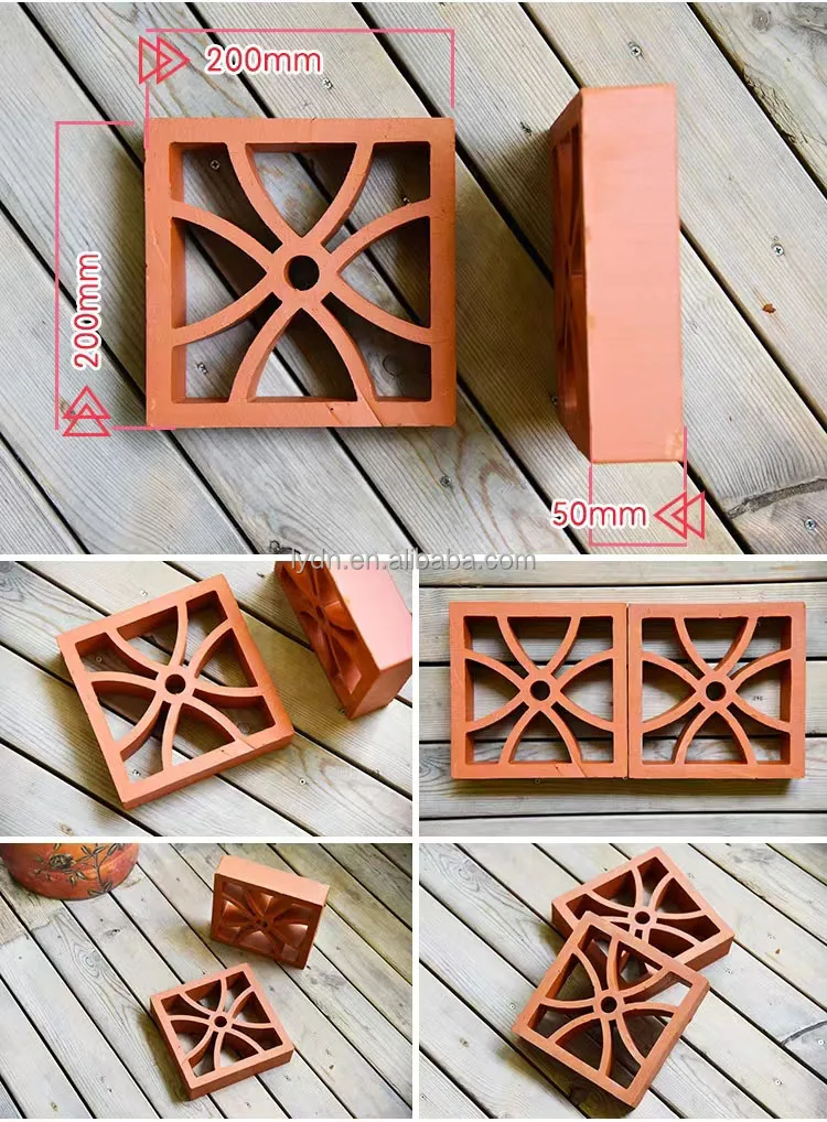 Terracotta Hollow Breeze Block Tiles for Rustic Wall Decoration ...