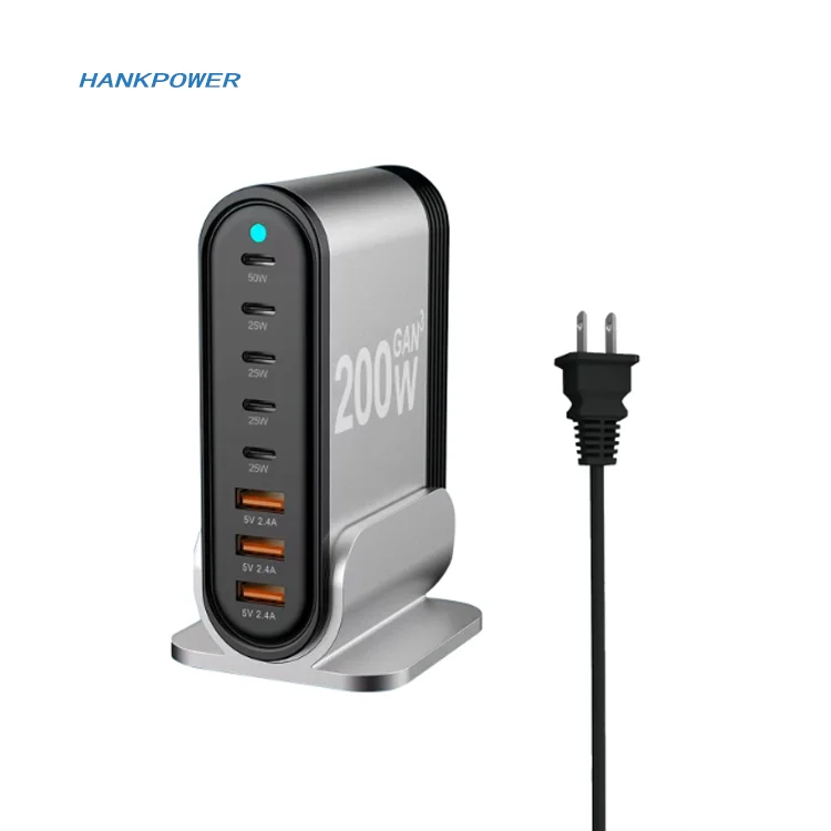 200w Gan Pd Charger 5c3a With Aluminum Alloy Desktop Stand Adapter 200w ...