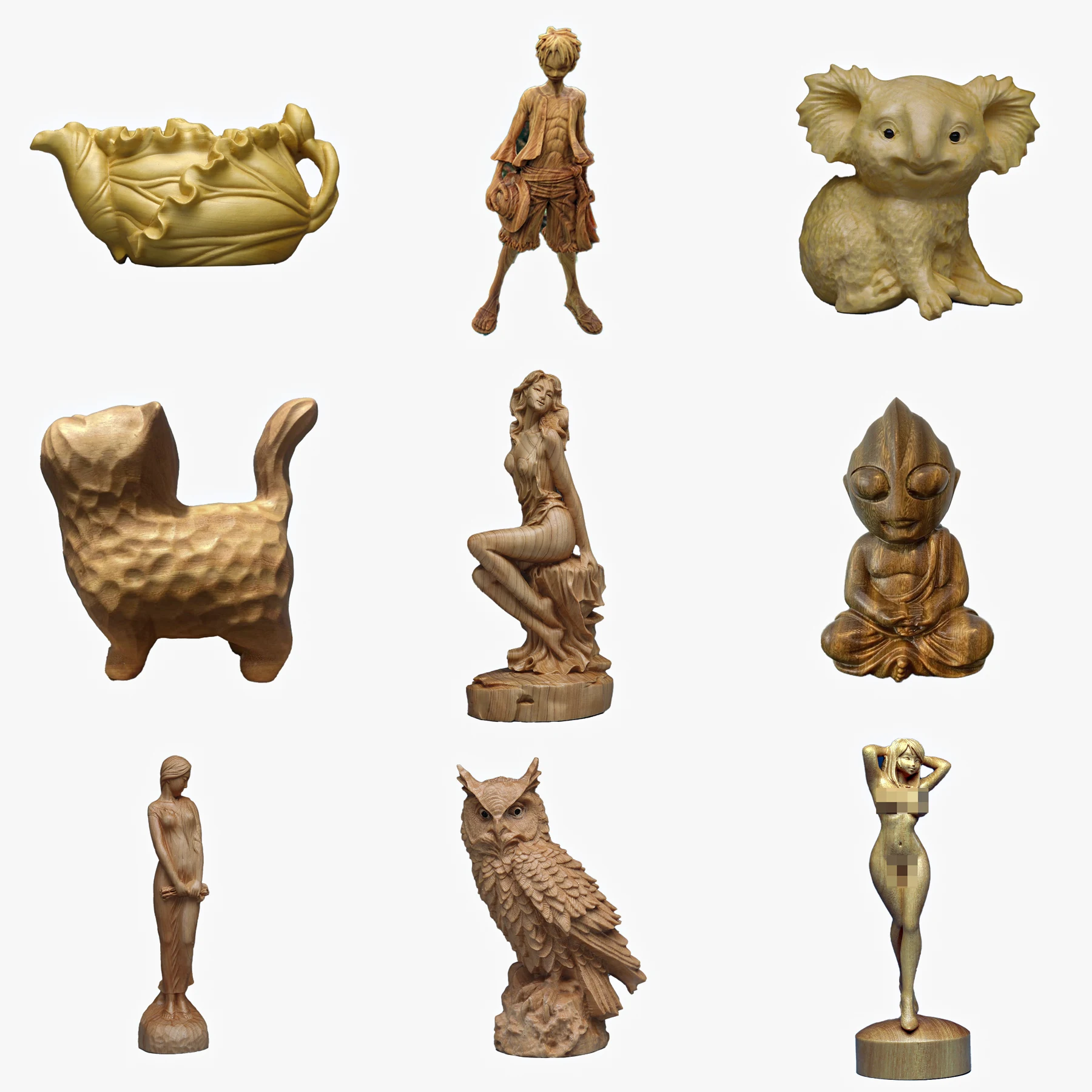 Iso9001&iatf Quality Control Custom Sculptures In Wood Wood Sculpture ...