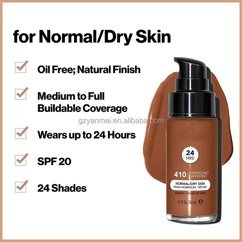 Light Medium Dark Shades SPF 20 Sunblock Liquid Foundation