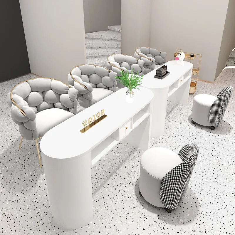 Light Luxury Manicure Table And Chair Set Multi-function Manicure Table ...