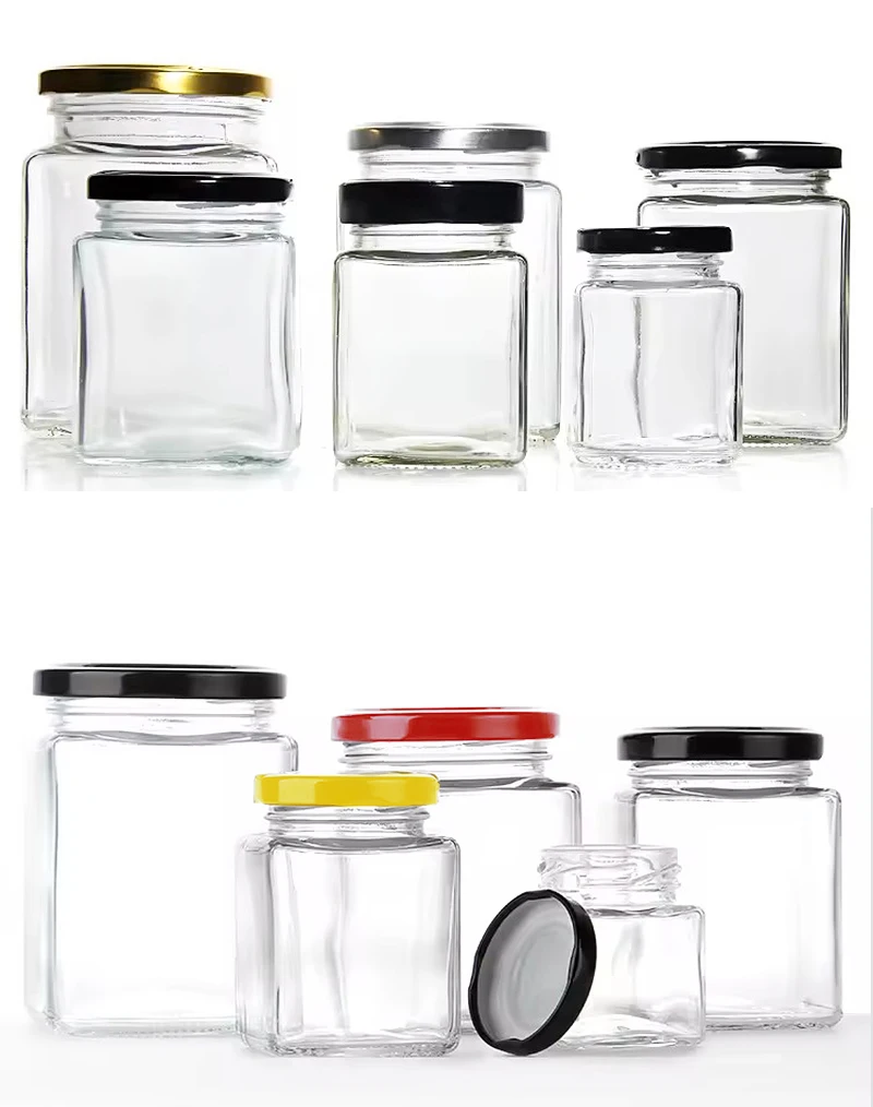 Square Glass Jars with Airtight Lids - Perfect for Storage