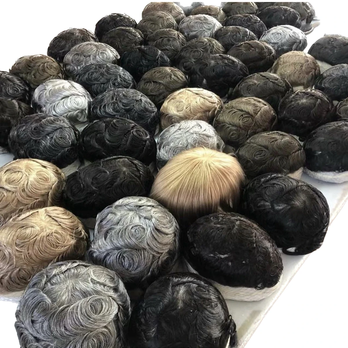 Light Density 115 0.03 Mm Silicone Poly Injection Indian Hair System ...