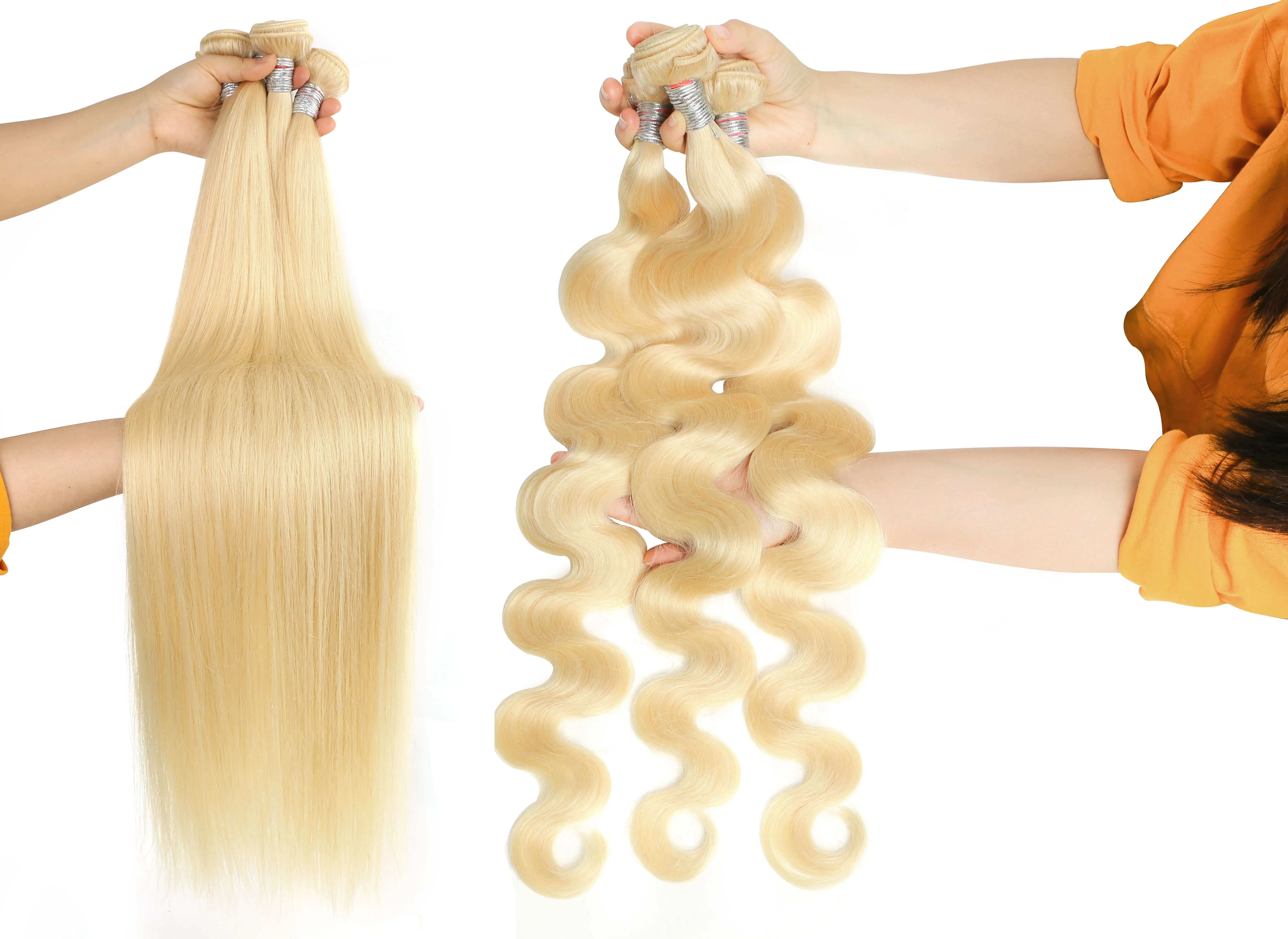 613 Blonde Human Hair Bundles Cuticle Aligned Wholesale Brazilian Human ...