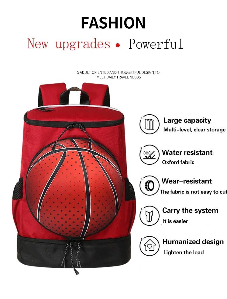 Custom Casual Sports Basketball Backpack - Waterproof & Stylish