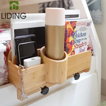 Natural Bamboo Bedside Organizer Bamboo Adjustable And Attachable ...