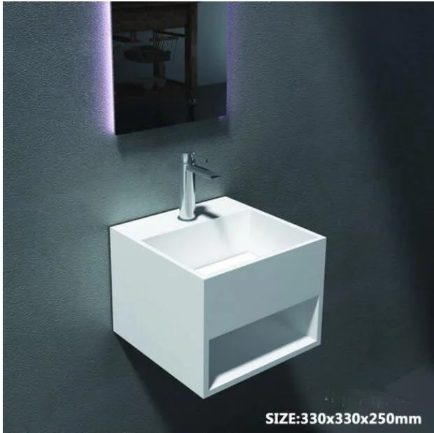 Italian Design Rectangular Wall-Mounted Wash Basin in Man-Made Stone ...