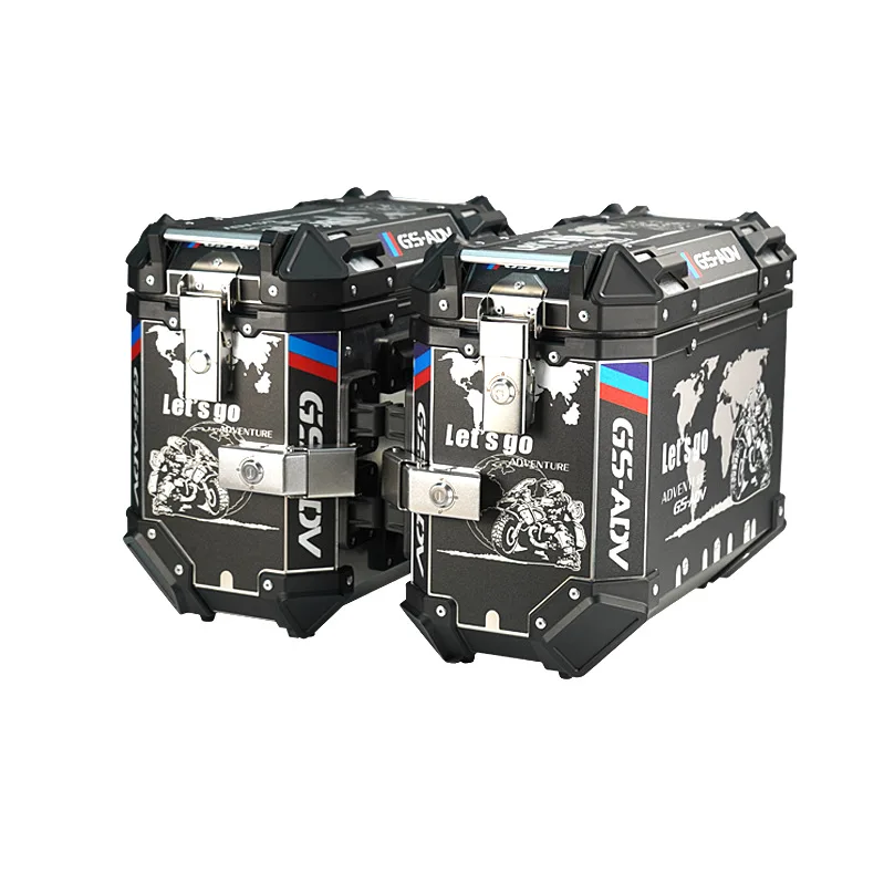 Universal Motorcycle Trunk Side Aluminum Top Case Travel Luggage ...