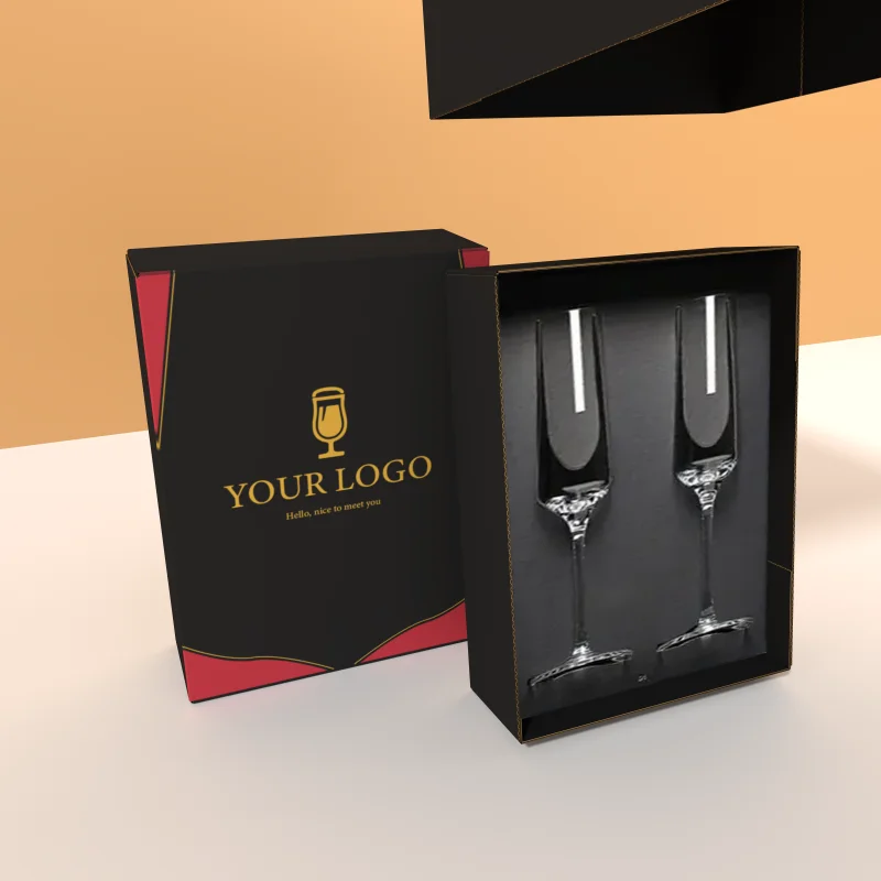 Custom Made Luxury Matt Black Rigid Cardboard Liquor Set Packaging ...