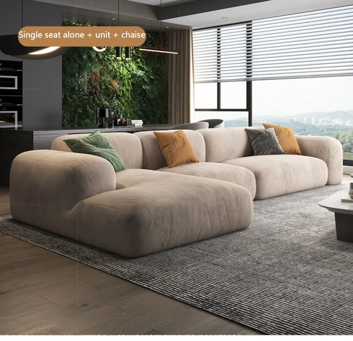 Modern Light Luxury Velvet Fabric Sofa for Living Room - Italian ...