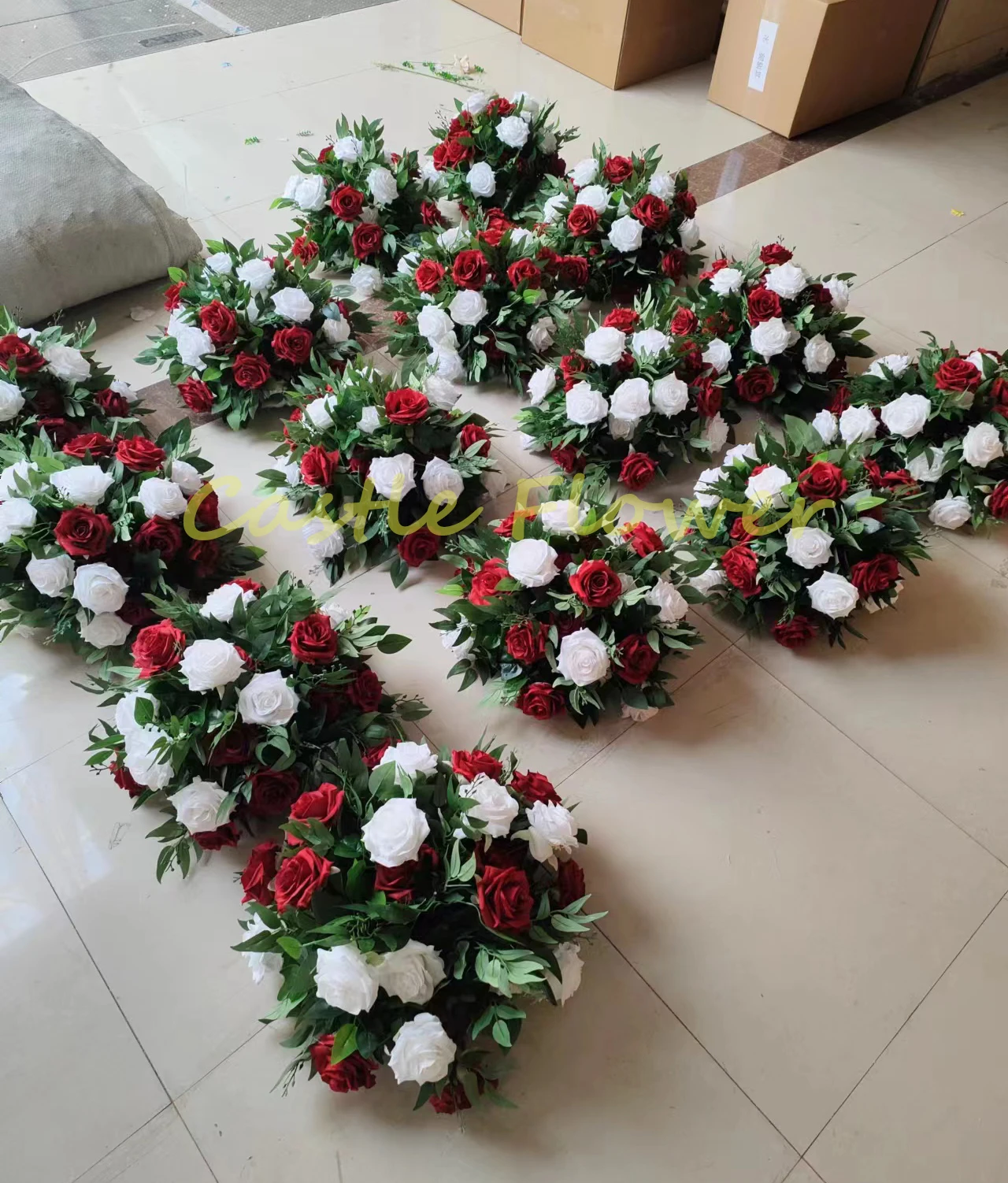 Wholesale Wedding Silk Red Rose Floral Table Centerpieces