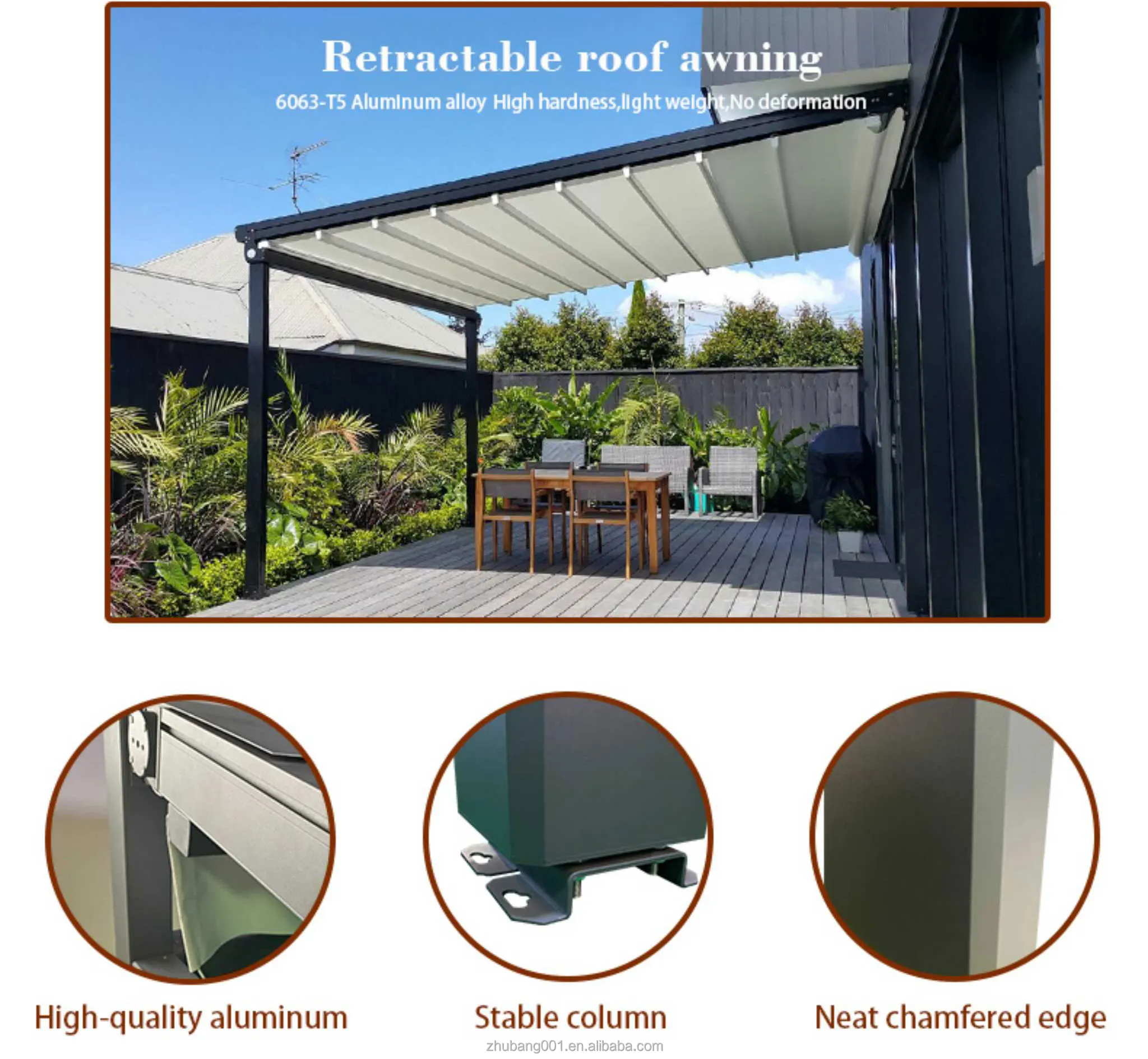 Motorised Retractable Roofing Pergola - Windproof Garden Gazebo