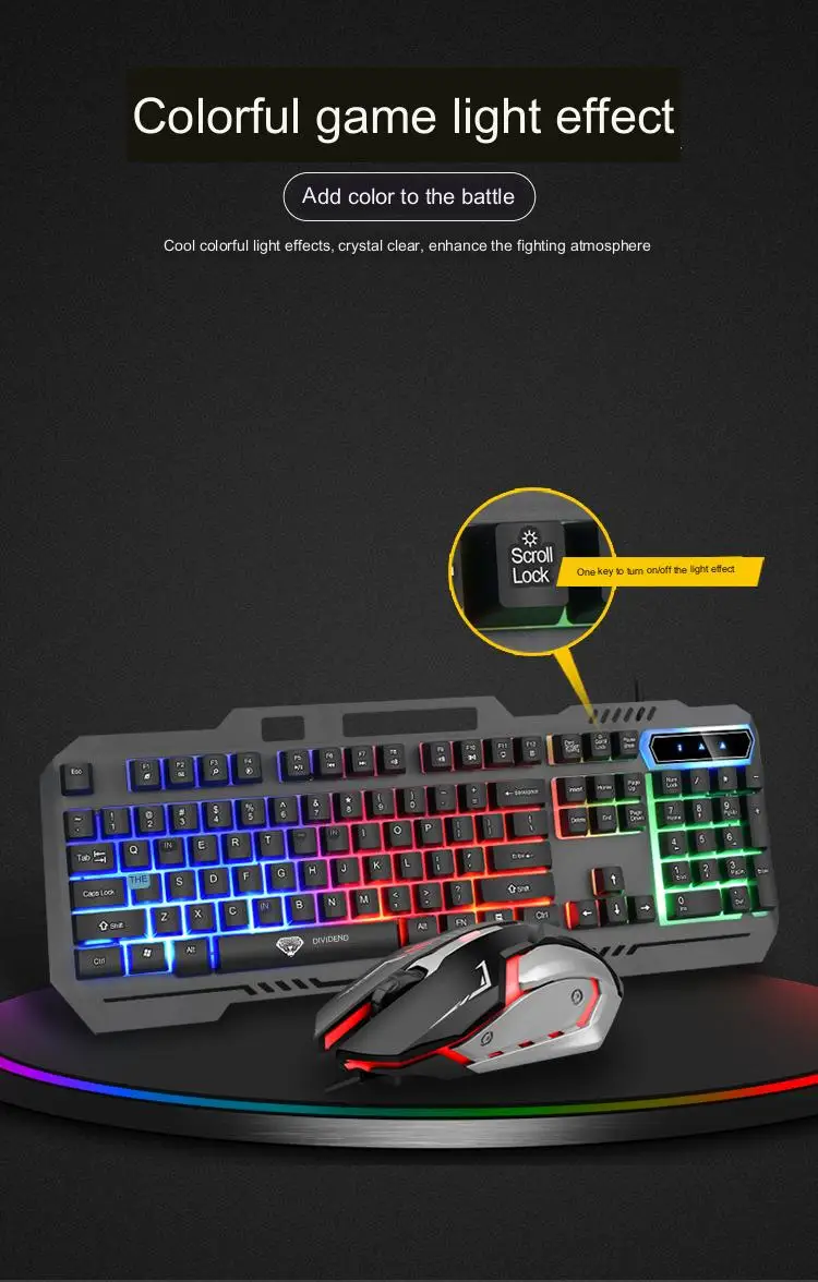 DIVPARD GMK-70 Mechanical Keyboard & Mouse Set for Esports