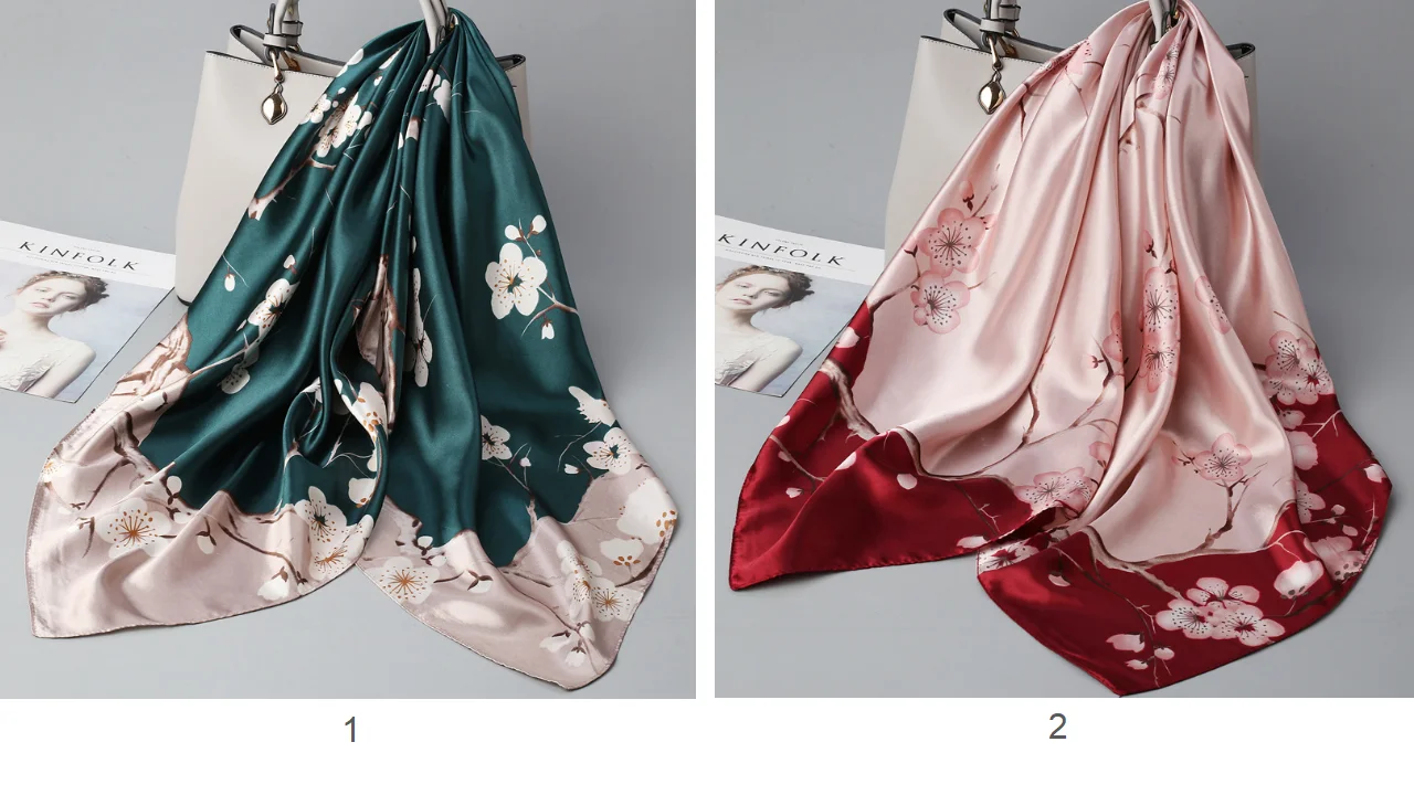 90x90 Square Silk Scarves 90 Cm Silk Scarf 90*90cm - Buy Square Silk ...