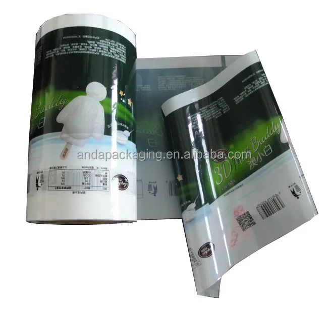 Stick Ice Pops Packaging Film Roll Plastic Ice Lolly Plastic Film Roll ...