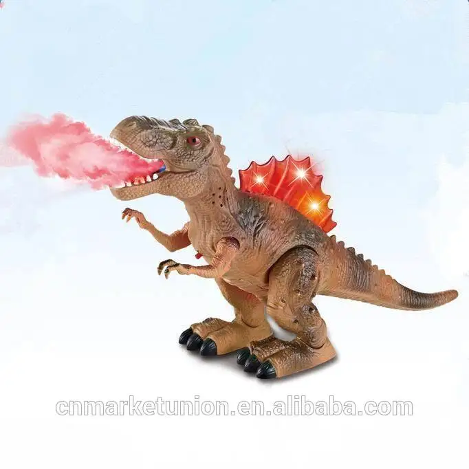 Electric Dinosaur Smoking Spray Walking Movement Sound And Light - Buy ...