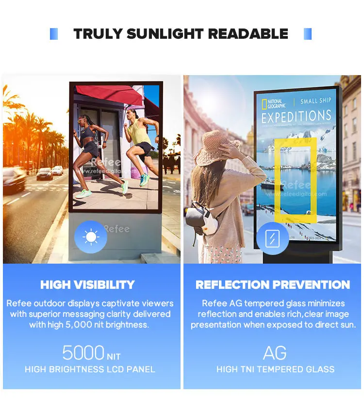 Refee Outdoor Kiosk - High Brightness Waterproof LCD Display
