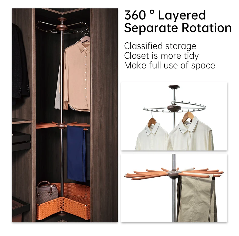 Sheenway Wardrobe 360 Rotating Clothes Hanger Combination Rattan ...