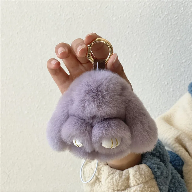 Lovely Decoration Rabbit Keychain Factory Furry Pendant Fluffy Rabbit ...