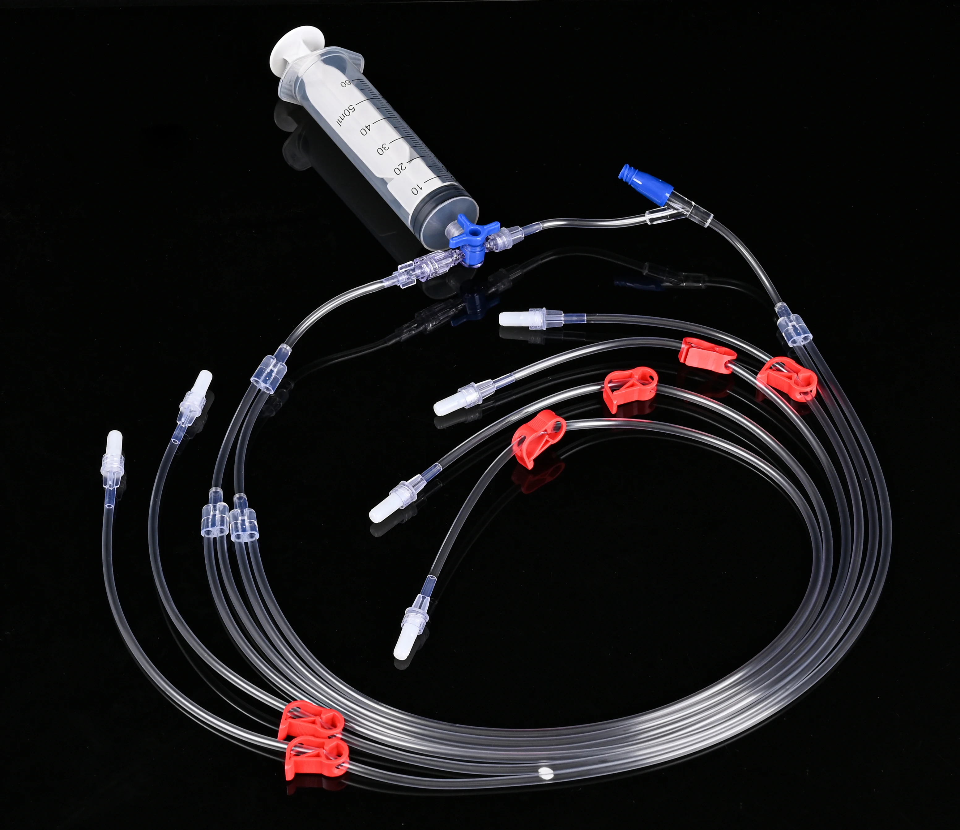 Syringe Manifold Tubing Set Sub-system 5-ways With Pinch Clamp PVC ...