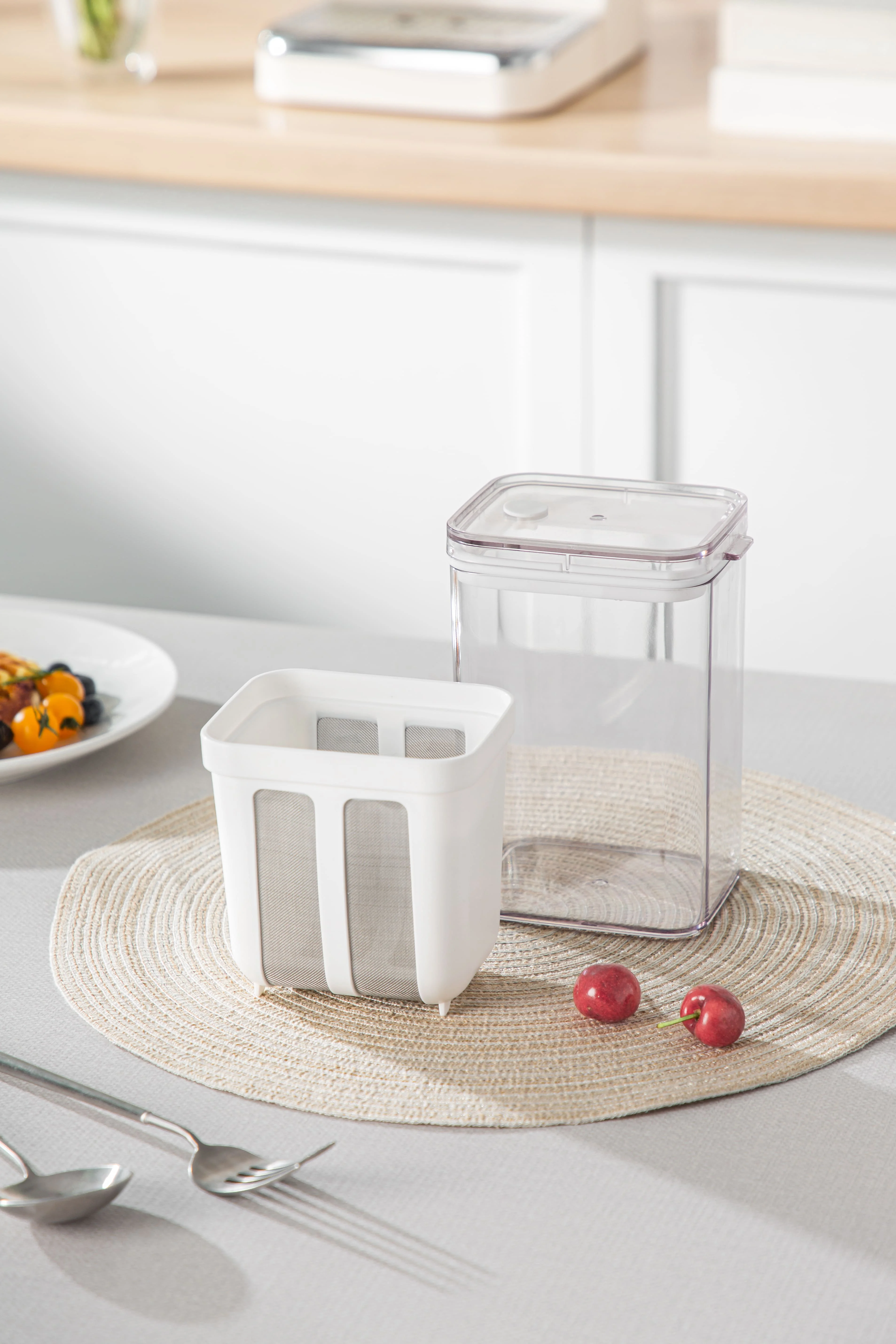 Stainless Steel 304 PET Plastic Freezer Safe Square Yogurt Filter Food ...