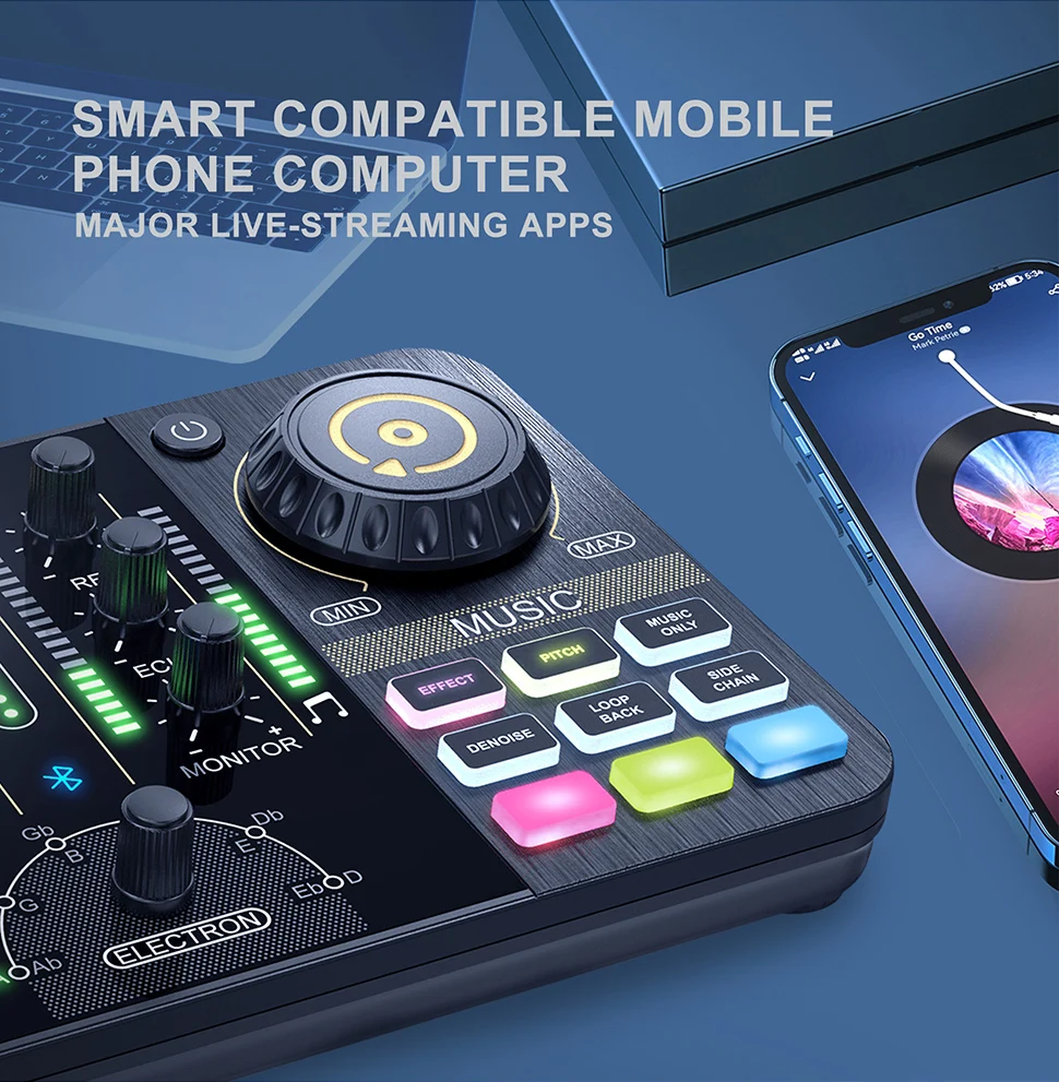 Recording Microphone Voice Changer Dj Mixer Soundcard Sound Card Audio ...