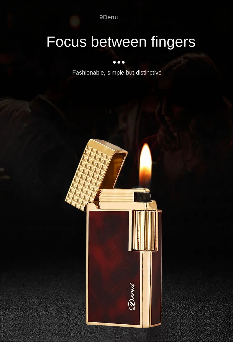 High Quality Luxury Metal Side Pulley Windproof Cigarette Lighters With ...