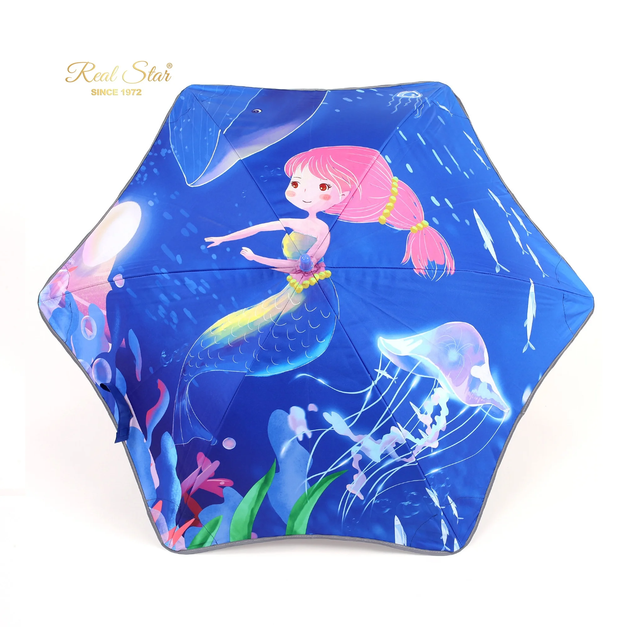 Rst 6 Ribs Round Corner Blunt No Tips Umbrella Reflective Edge ...