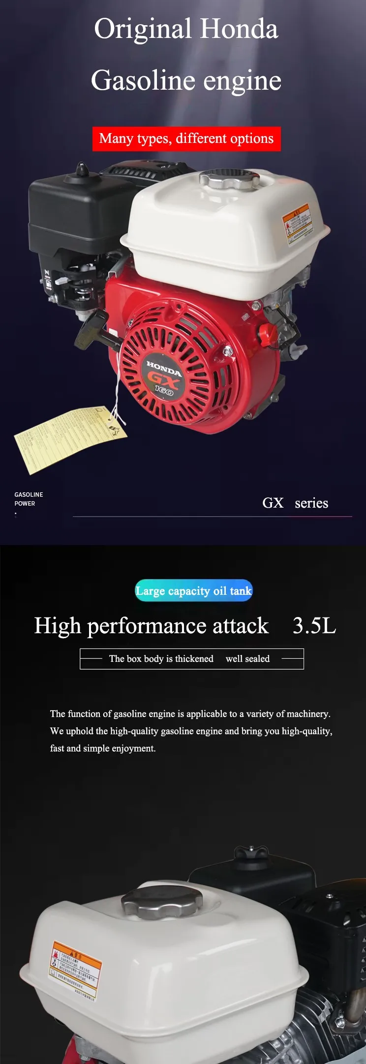 Original H0nda Gx160 Gx200 5.5hp/6.5hp Gasoline Engine - Buy Gx160 ...