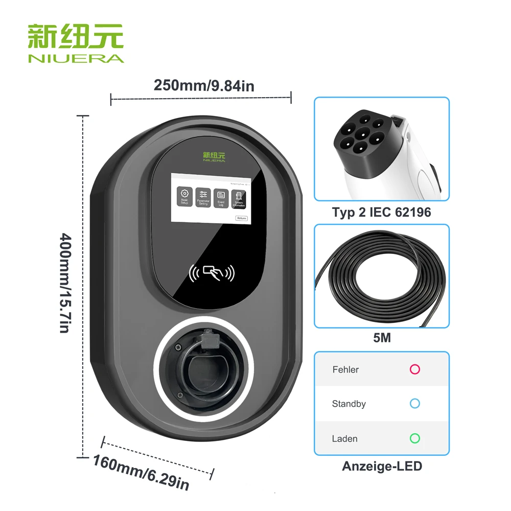 Smart Ev Charger Station 11 Kw Type 2 Wall Mounted Ac Fast Ev Charging Equipment - Buy Smart Ev ...