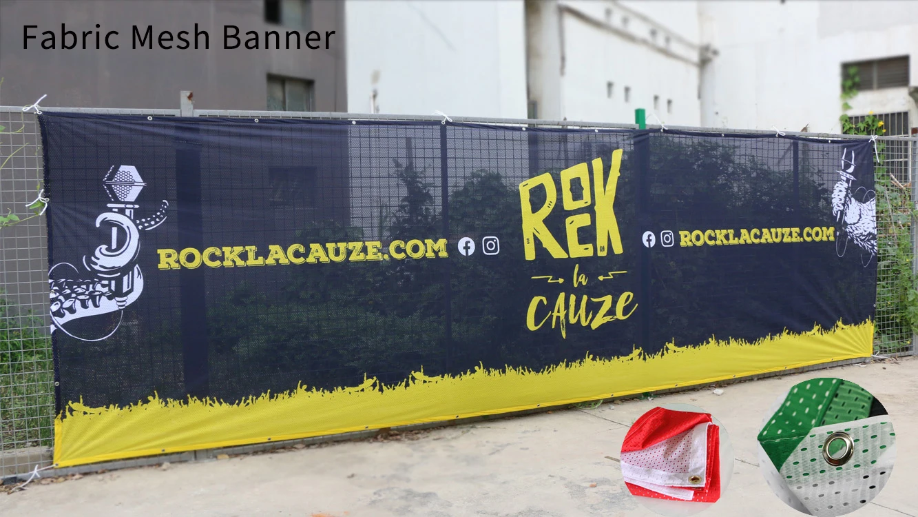 Custom Waterproof Outdoor Advertising Polyester Fabric Fence Mesh ...