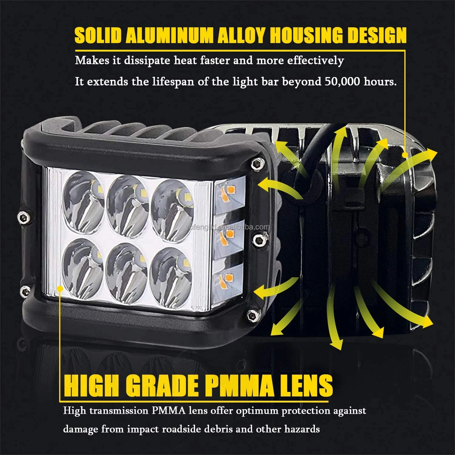 Led Side Shooter Light Bar 4 Inch White Off-road Drl Driving Flood Spot ...