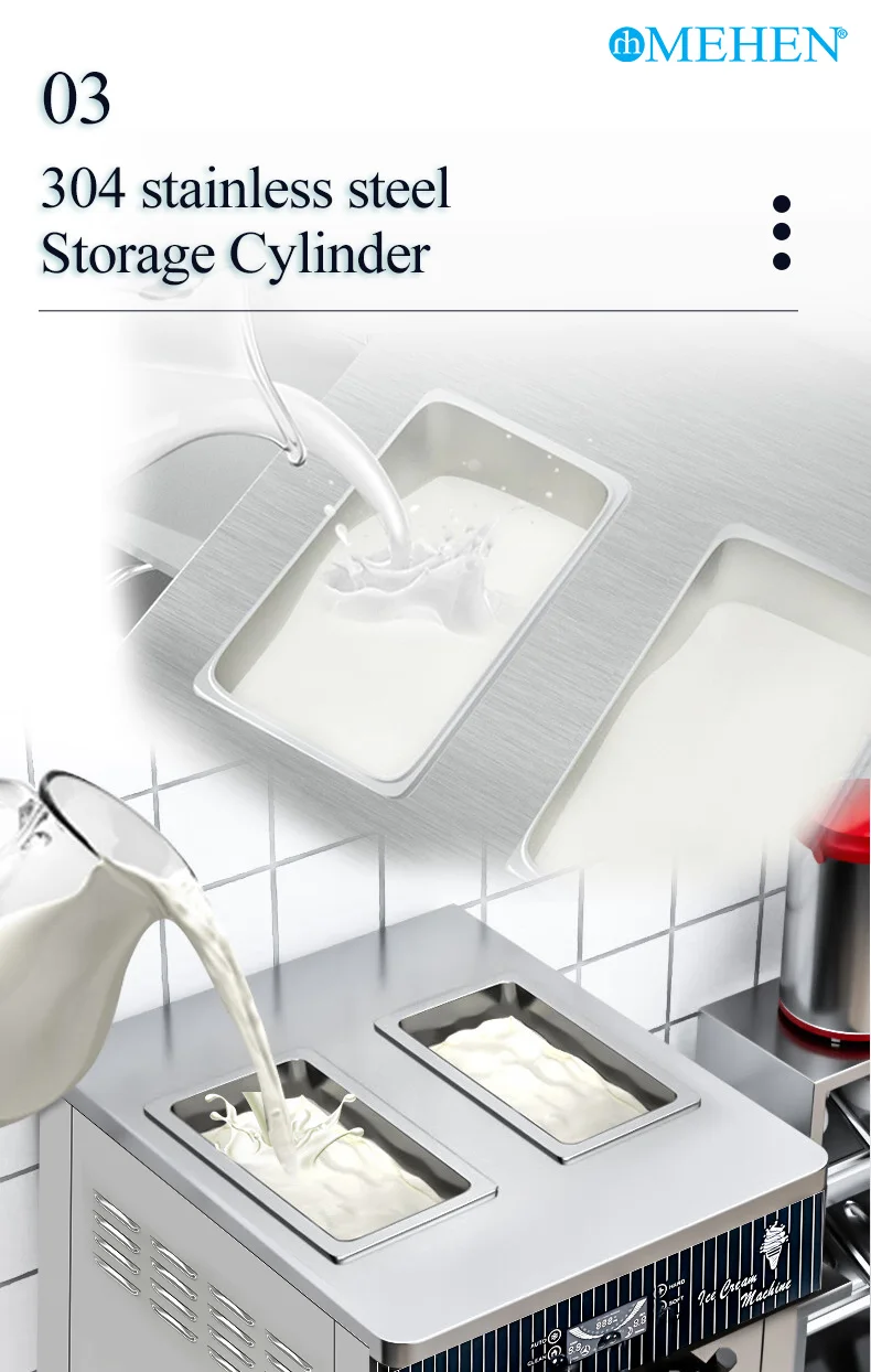 MEHEN Soft Ice Cream Machine - High Productivity & Quality