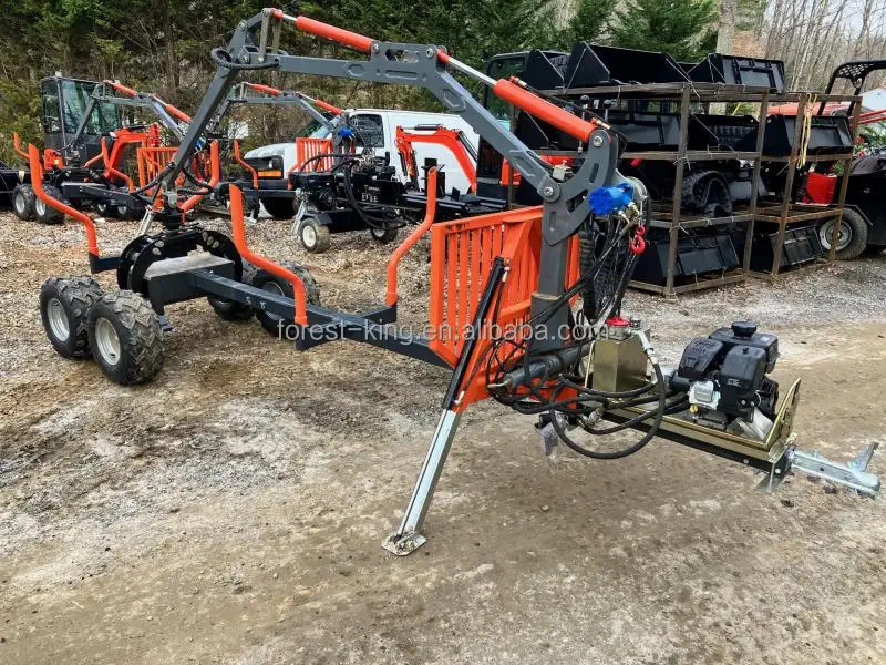 2 Ton Atv Timber Log Hauler Skidder Trailer With Remote Winch And ...