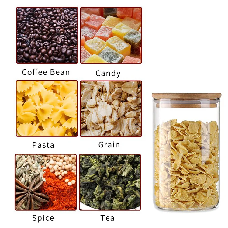 Custom Airtight Glass Kitchen Canisters With Stainless Steel Lids ...