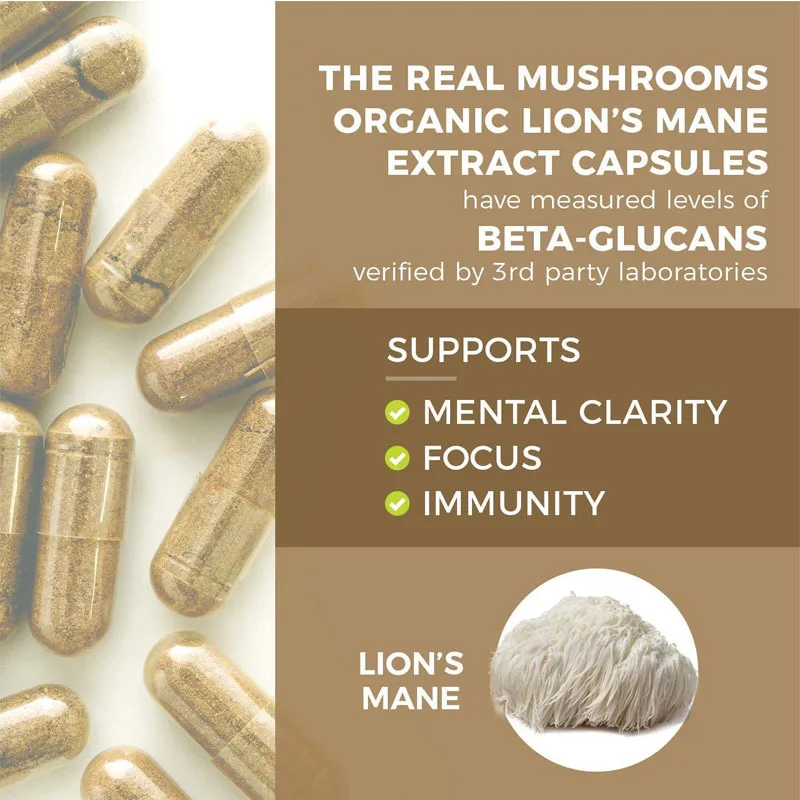 Lions Mane Capsules - Organic Herbal Extracts for Health