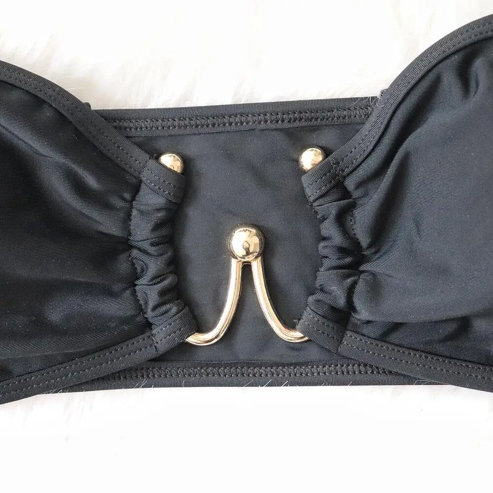 2023 Black Women's Two-Piece Wire Bra Bikini Set - OEM Available