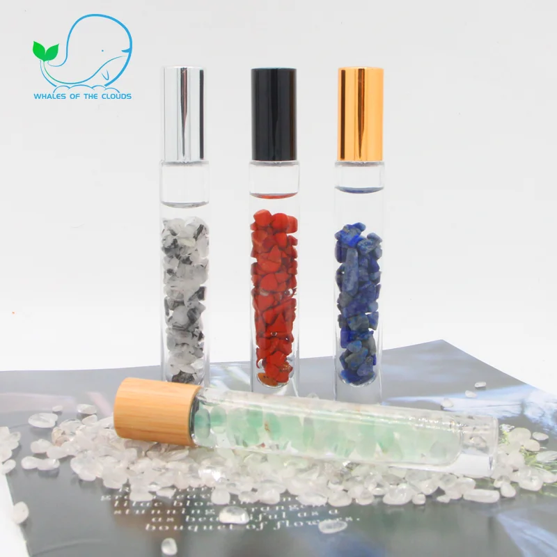 10ml Crystal Gemstone Perfume Bottle Healing Crystal Essential Oil Bottle Gemstone Roller Bottle ...