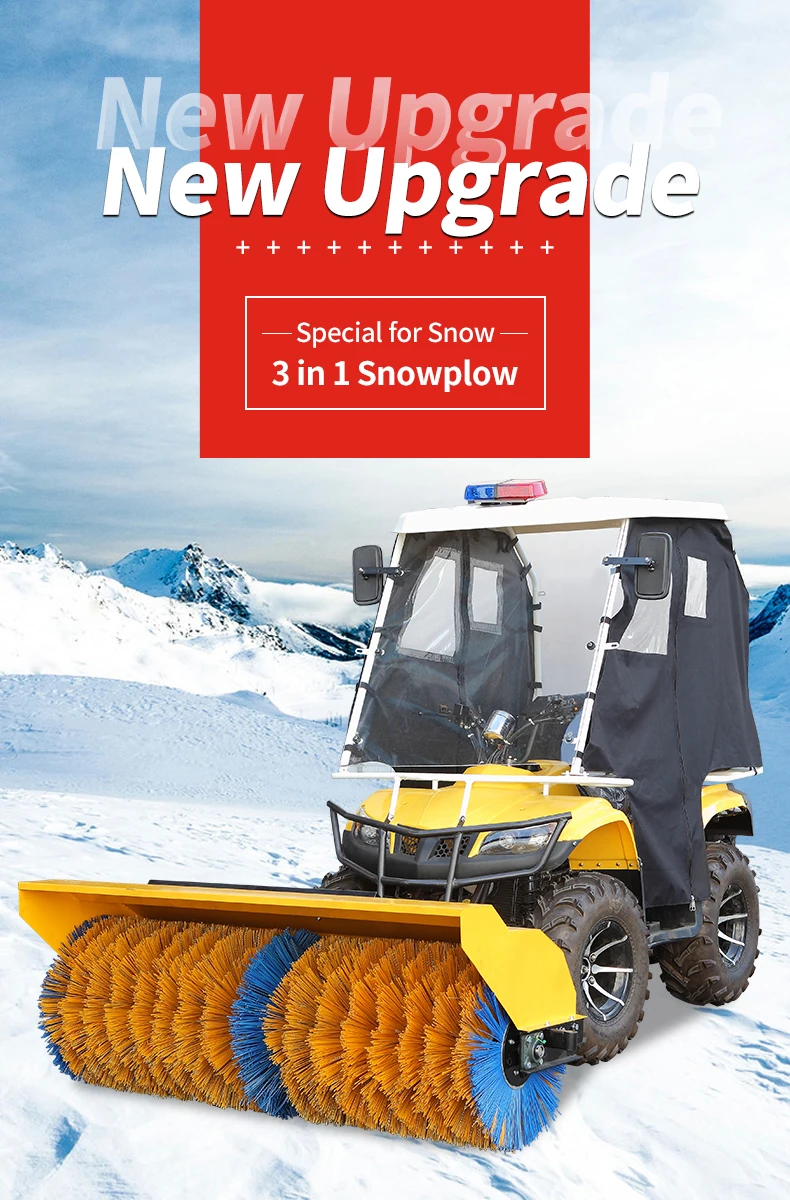 Small Snowplow Driving Snow Plow Winter Road Sanitation Tractor Snow ...