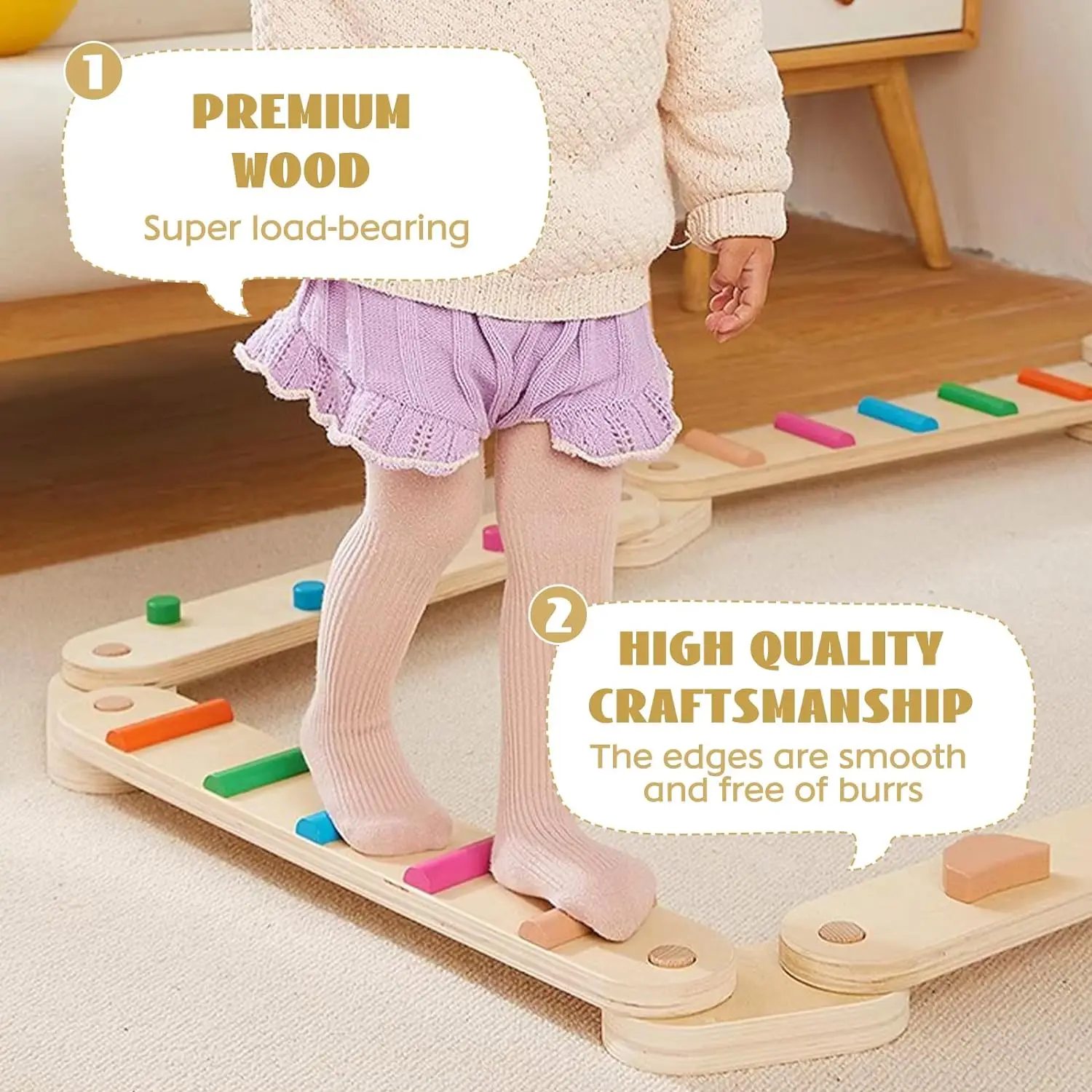 Wholesale Wooden Balance Board for Kids Balance Beam Wooden Montessori ...
