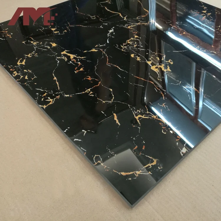 black gold full glazed polished porcelain floor tiles carreaux de sol ...