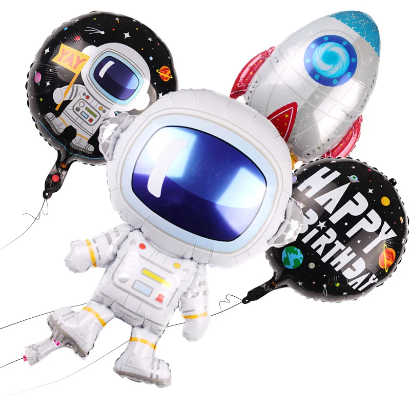 Outer Space Astronaut Balloons Rocket Inflatable Foil Balloons Galaxy ...
