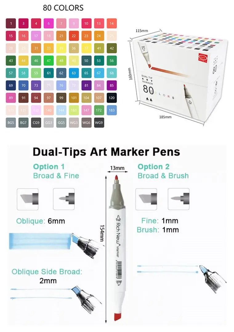 Khy Colours Pack Colors Alcohol Of 168 204 206 320 262 Color Markers ...